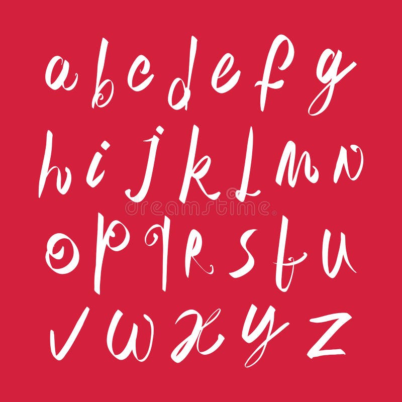 Scribble Handwritten Font, Vector Fresh Brushed Alphabet. Stock Vector ...