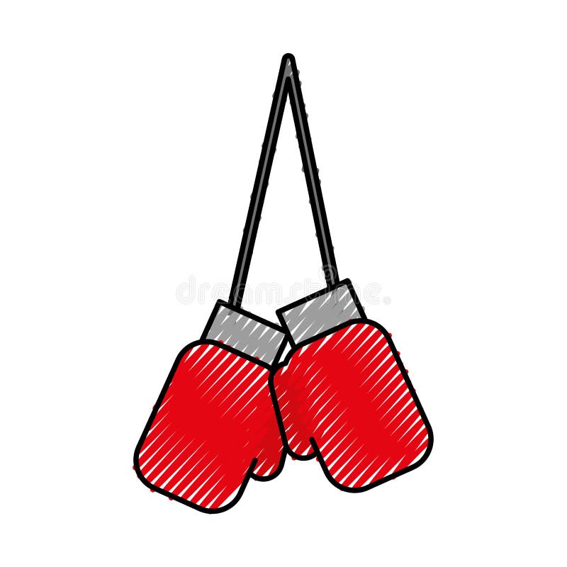 Scribble Hanging Boxing Gloves Stock Vector - Illustration of fitness ...