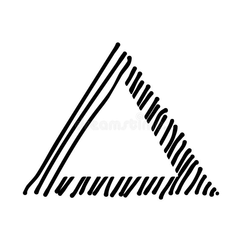 Scribble Hatching Along the Square, Triangle and Circle. Diagonal Hand ...