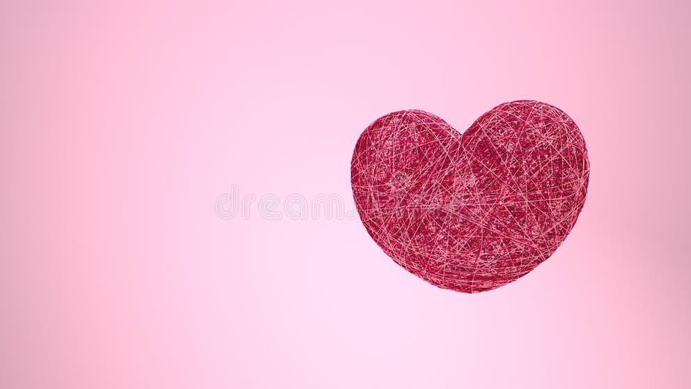 Scribble Heart Pink Background Stock Illustration - Illustration of ...