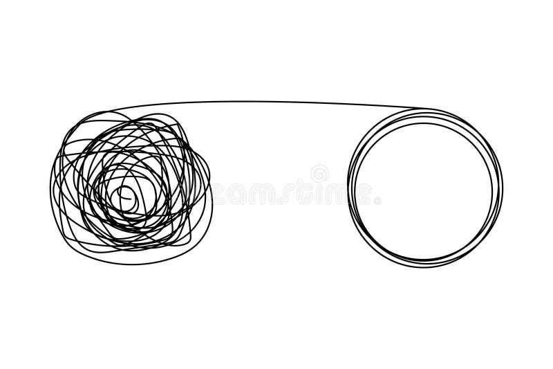 Scribble and Hoop Connection. Artistic Linear Contrast. Conceptual ...