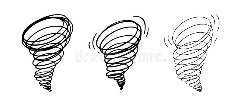 Scribble Hurricane Hand Drawn Doodle Icon. Sketch Black Outline Thick ...