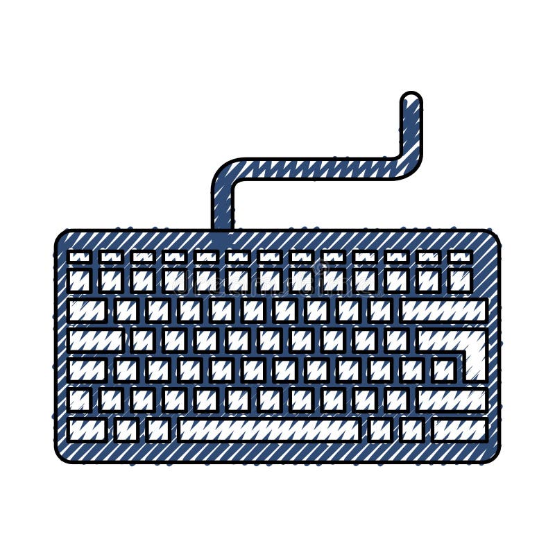 Scribble keyboard cartoon stock vector. Illustration of background ...