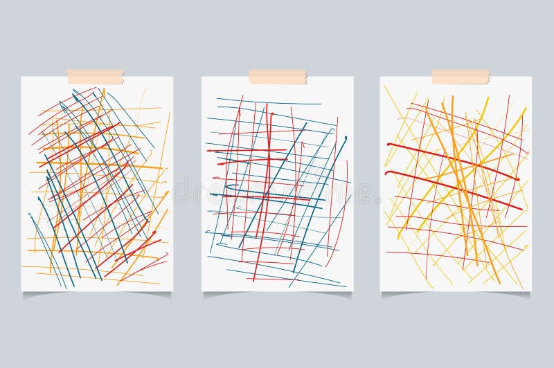 Scribble Line Art Abstract Elements. Stock Vector - Illustration of ...