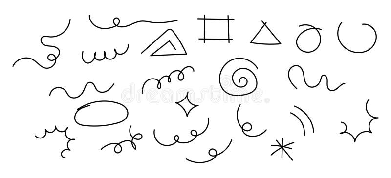 Scribble Line, Doodles Simple Linear, Doodle Line Sticker, Scribble ...