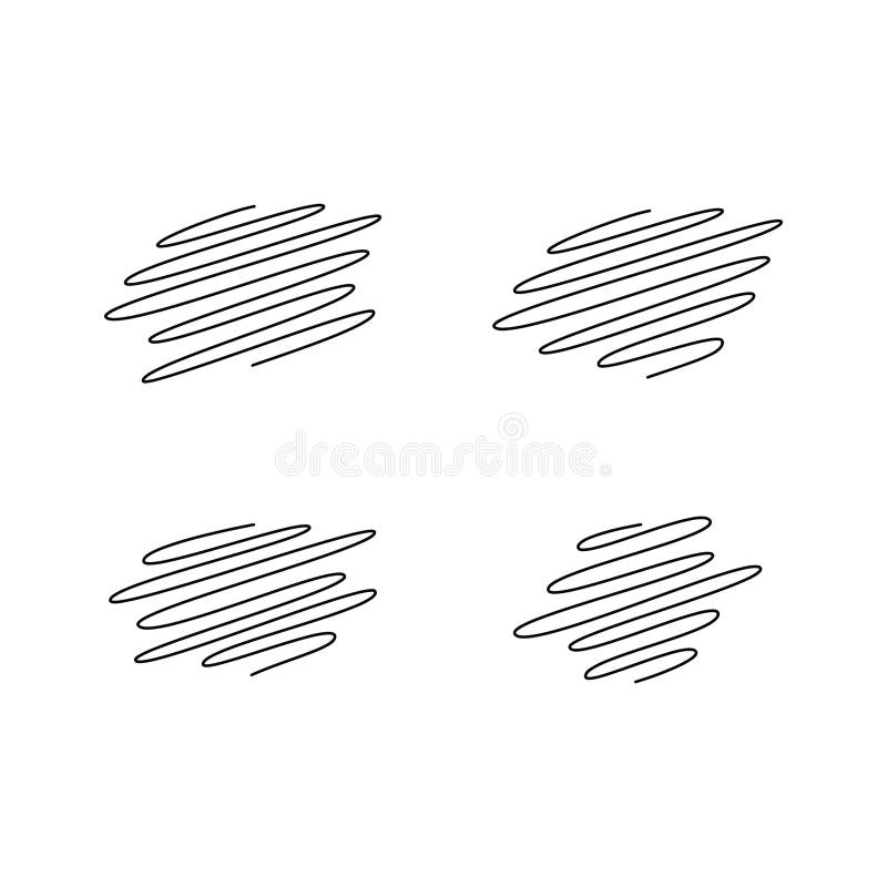 Scribble Line Hand Drawn Marker Pen Set Isolated Vector Illustration ...