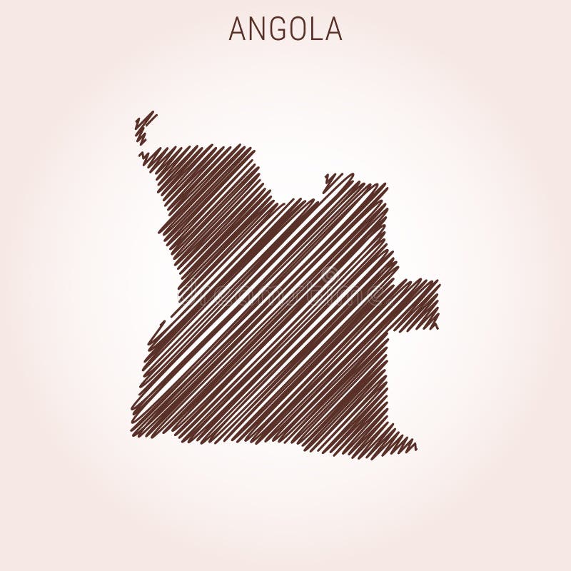 Scribble Map of Angola Design Template. Stock Vector - Illustration of ...
