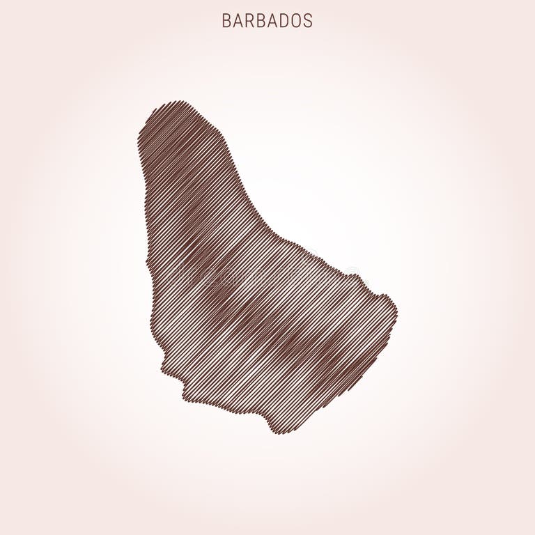 Scribble Map of Barbados Design Template. Stock Vector - Illustration ...