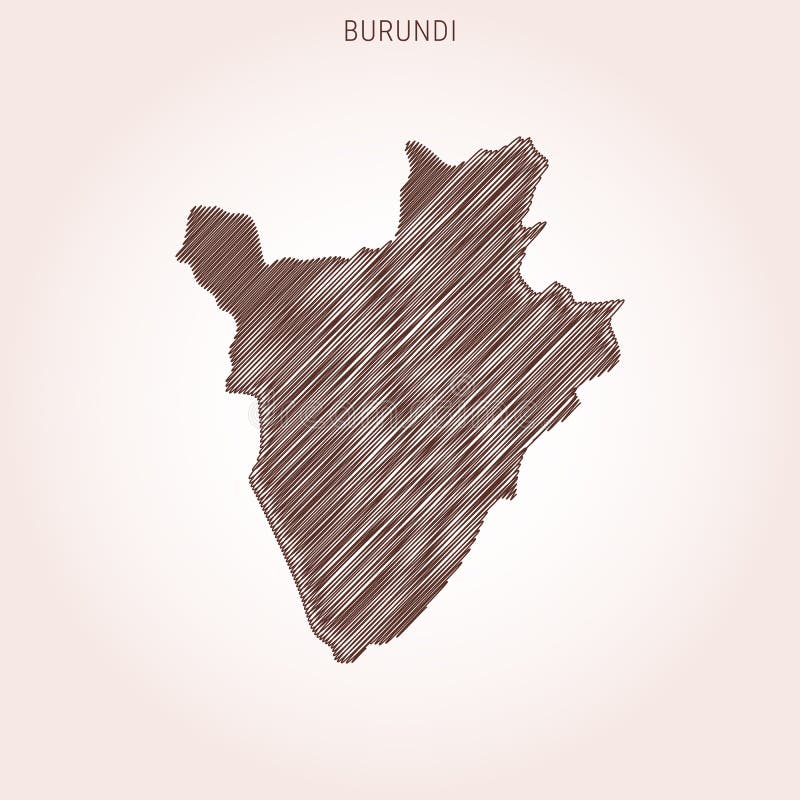 Scribble Map of Burundi Design Template. Stock Vector - Illustration of ...