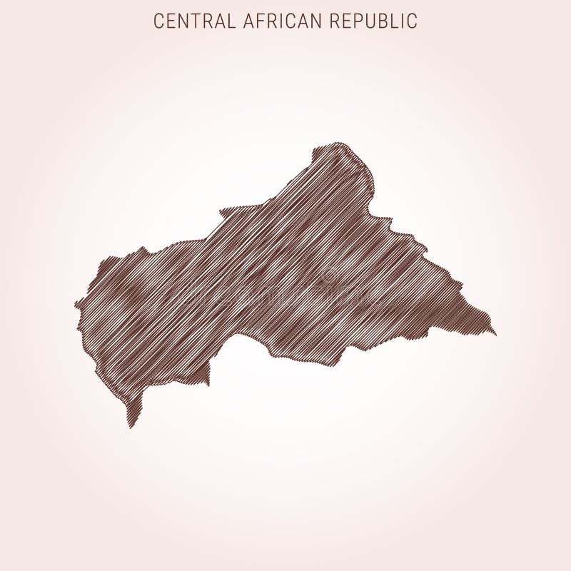 Scribble Map of Central African Republic Design Template. Stock Vector - Illustration of african ...