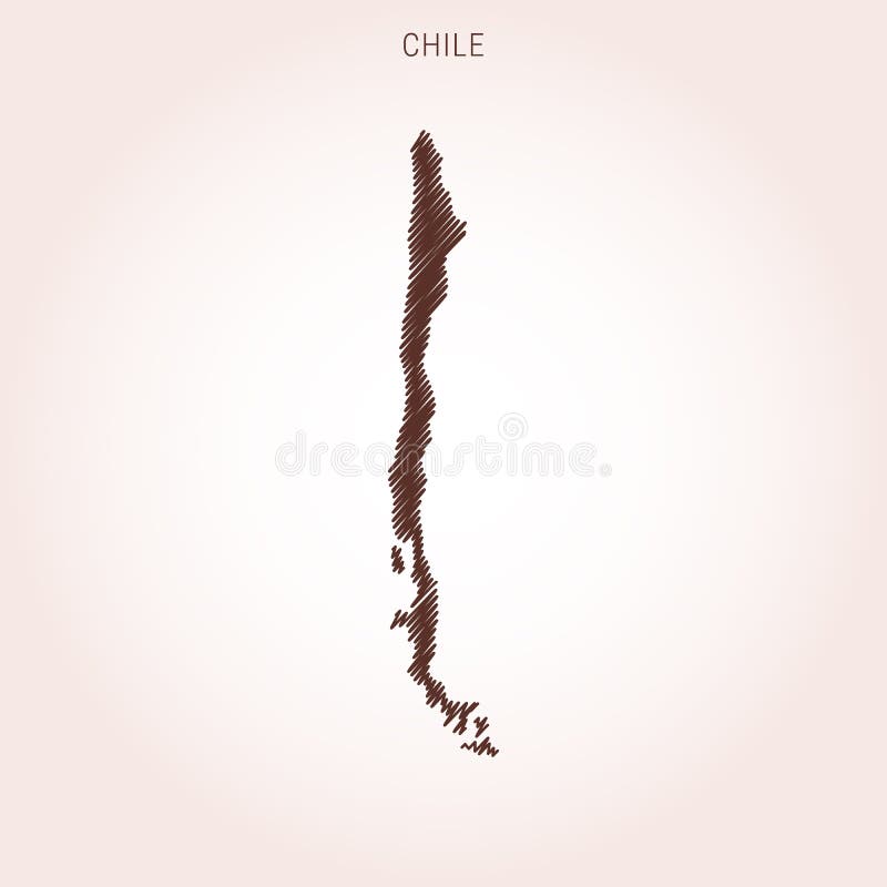 Scribble Map of Chile Design Template. Stock Vector - Illustration of ...