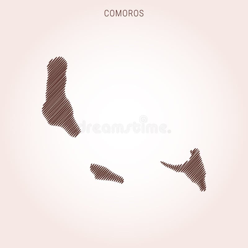 Scribble Map of Comoros Design Template. Stock Vector - Illustration of ...