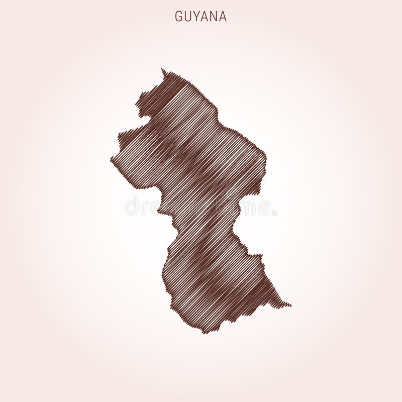 Scribble Map of Guyana Vector Design Template. Stock Vector ...
