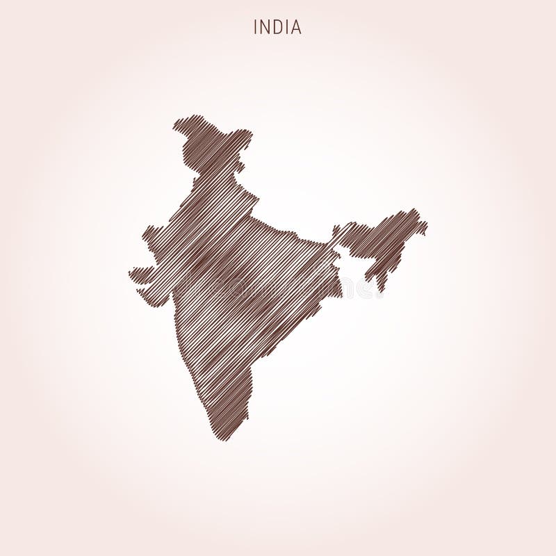 Scribble Map of India Vector Design Template. Stock Vector - Illustration of icon, geography ...
