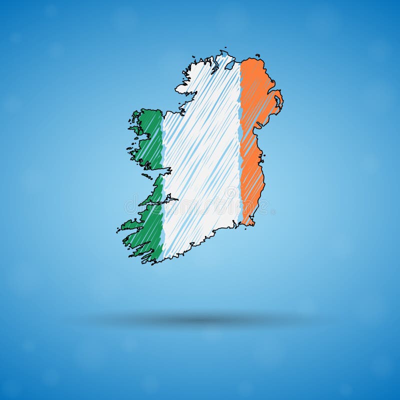 Scribble Map of Ireland. Sketch Country Map for Infographic, Brochures ...