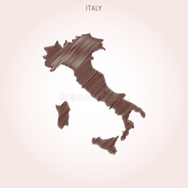 Scribble Map of Italy. Sketch Country Map for Infographic, Brochures and Presentations, Stylized ...