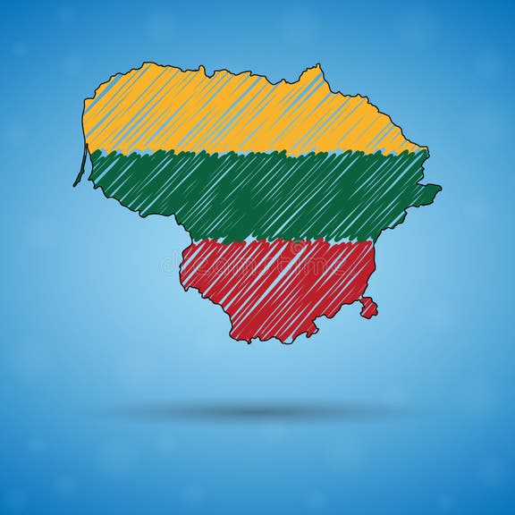Scribble Map of Lithuania. Sketch Country Map for Infographic ...