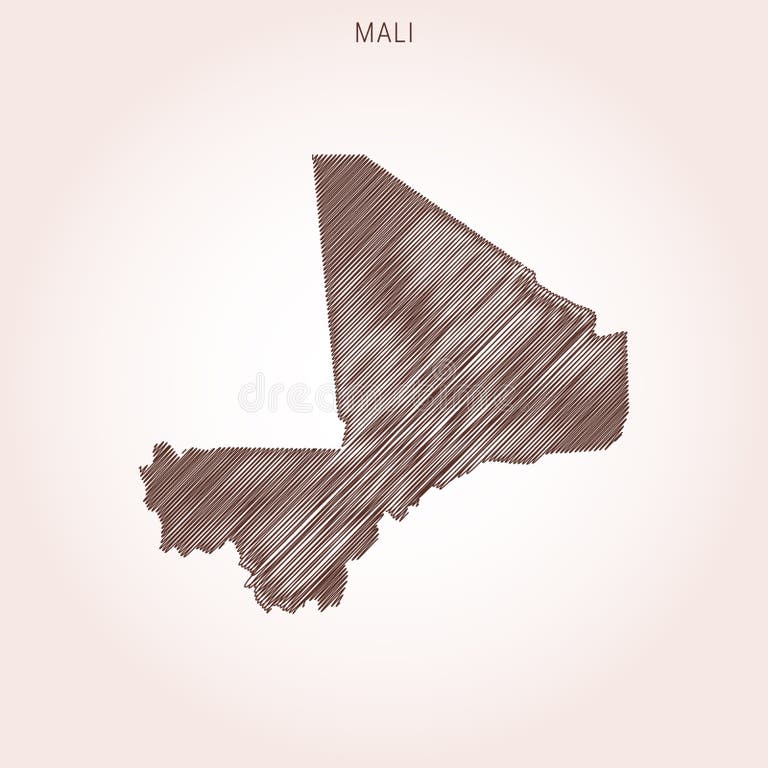 Scribble Map of Mali Vector Design Template. Stock Vector ...