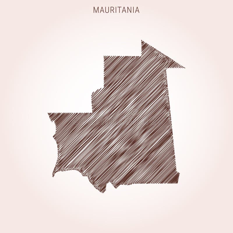Scribble Map of Mauritania Vector Design Template. Stock Vector ...