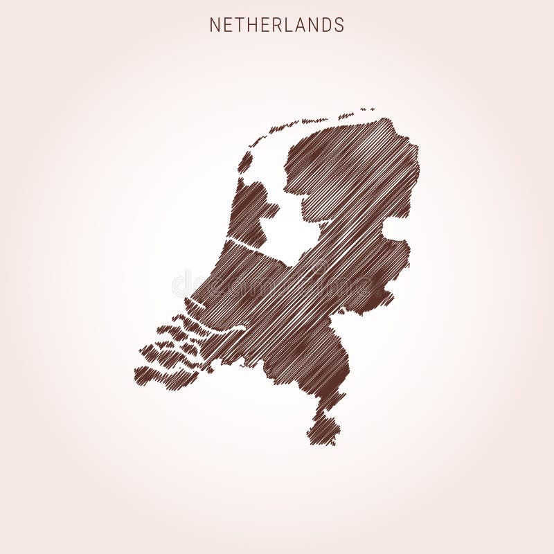 Scribble Map of Netherlands Vector Design Template. Stock Vector ...