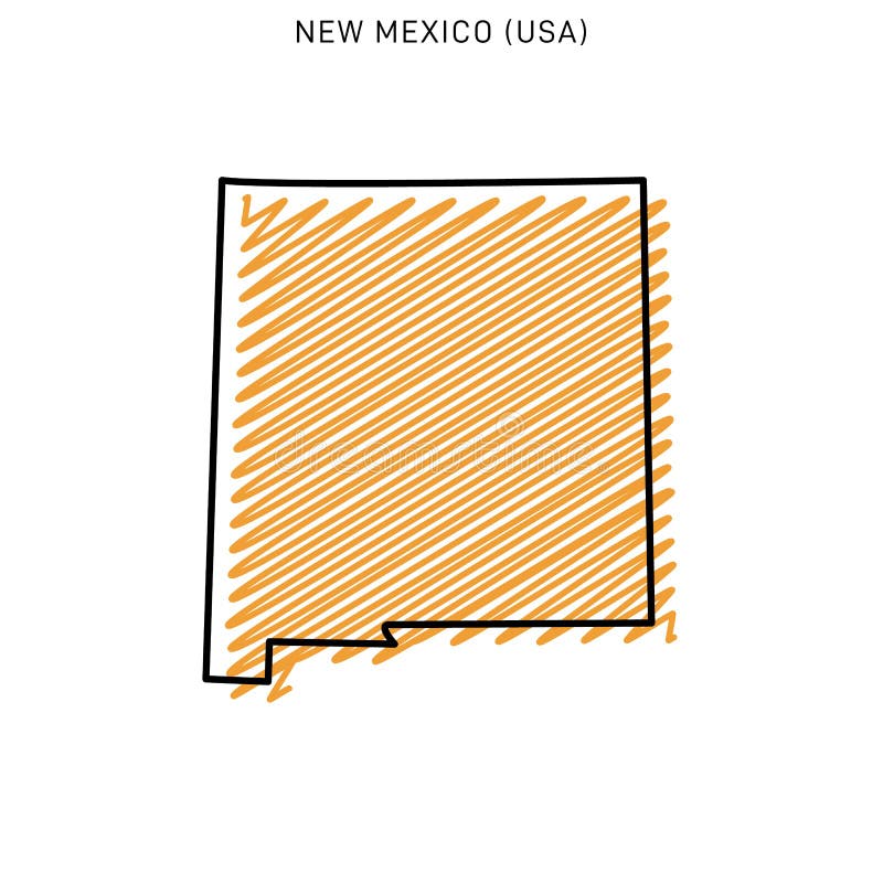 Scribble Map of New Mexico Vector Design Template. Stock Vector ...