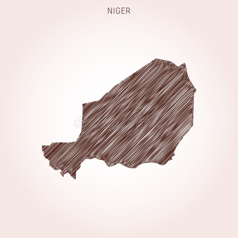 Scribble Map of Niger Vector Design Template. Stock Vector ...