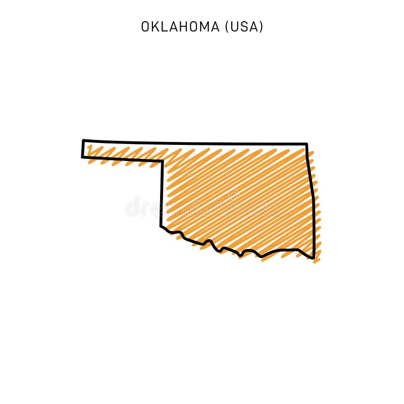 Scribble Map of Oklahoma Vector Design Template. Stock Vector ...