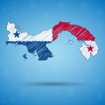 Scribble Map of Panama. Sketch Country Map for Infographic, Brochures ...