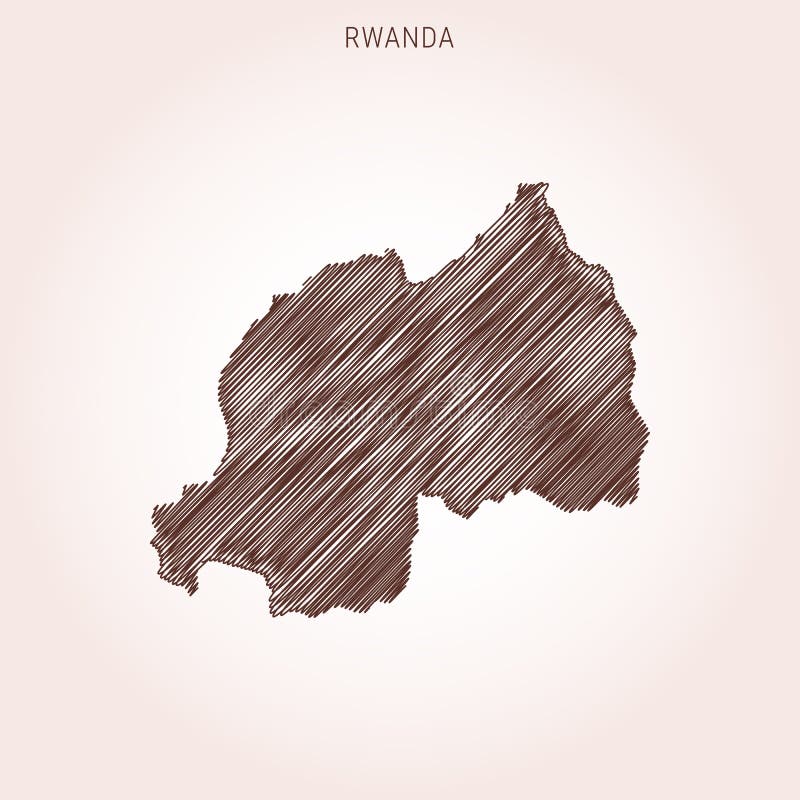 Scribble Map of Rwanda Vector Design Template. Stock Vector ...
