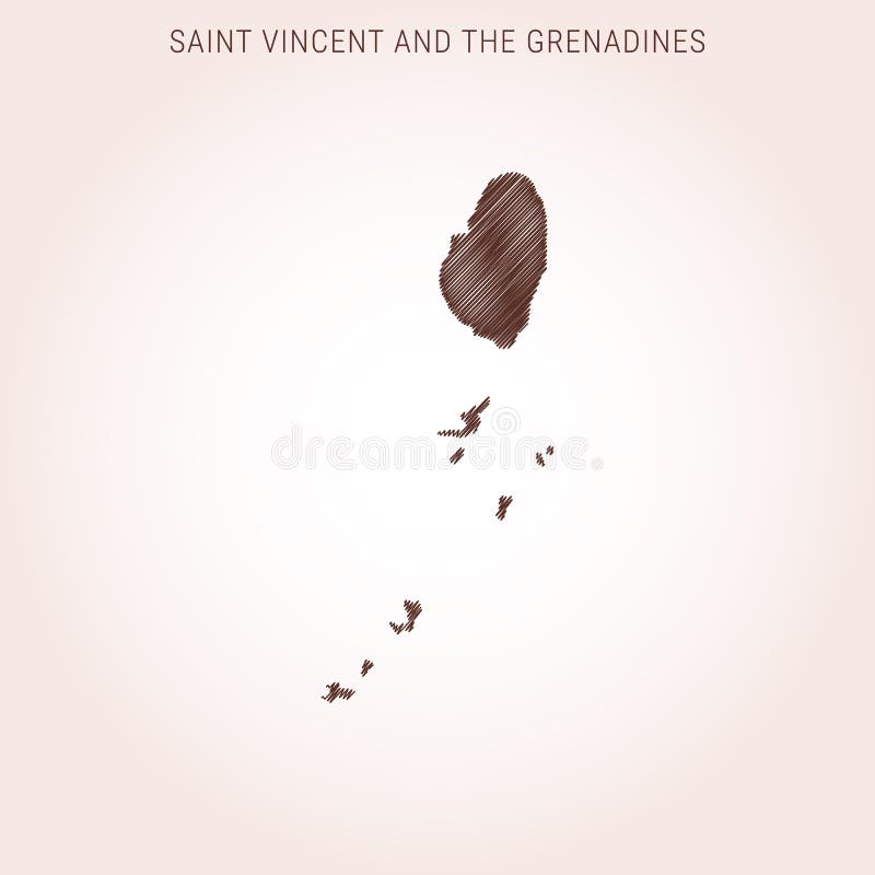 Scribble Map of Saint Vincent and the Grenadines Vector Design Template. Stock Vector ...