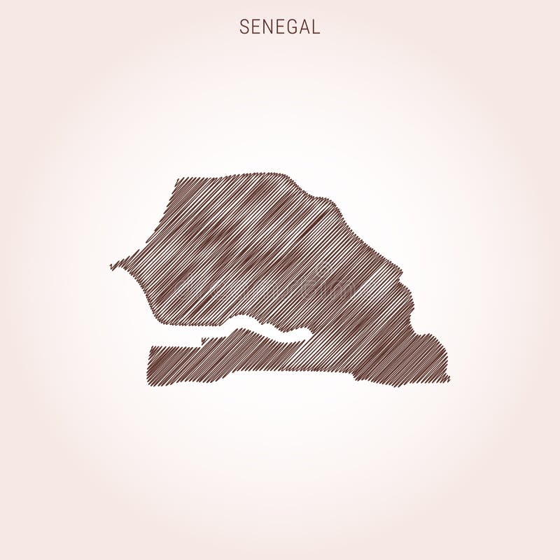 Scribble Map of Senegal Vector Design Template. Stock Vector - Illustration of country, border ...