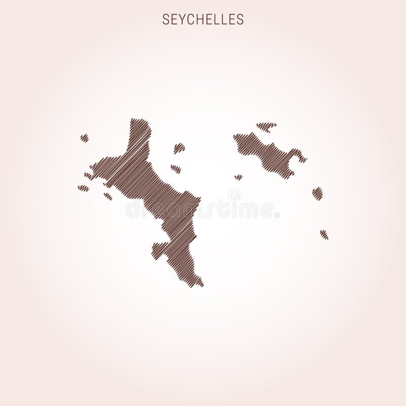 Seychelles Vector Chalk Drawing Map Isolated on a White Background ...