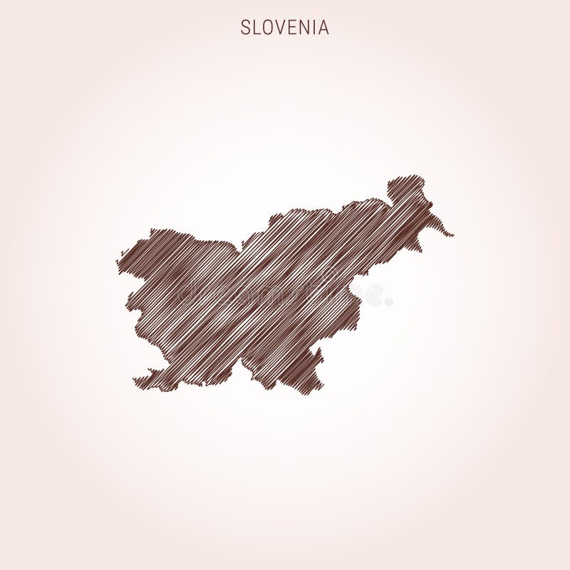 Slovenia Map Vector with Simple Straight Lines on Black Background ...