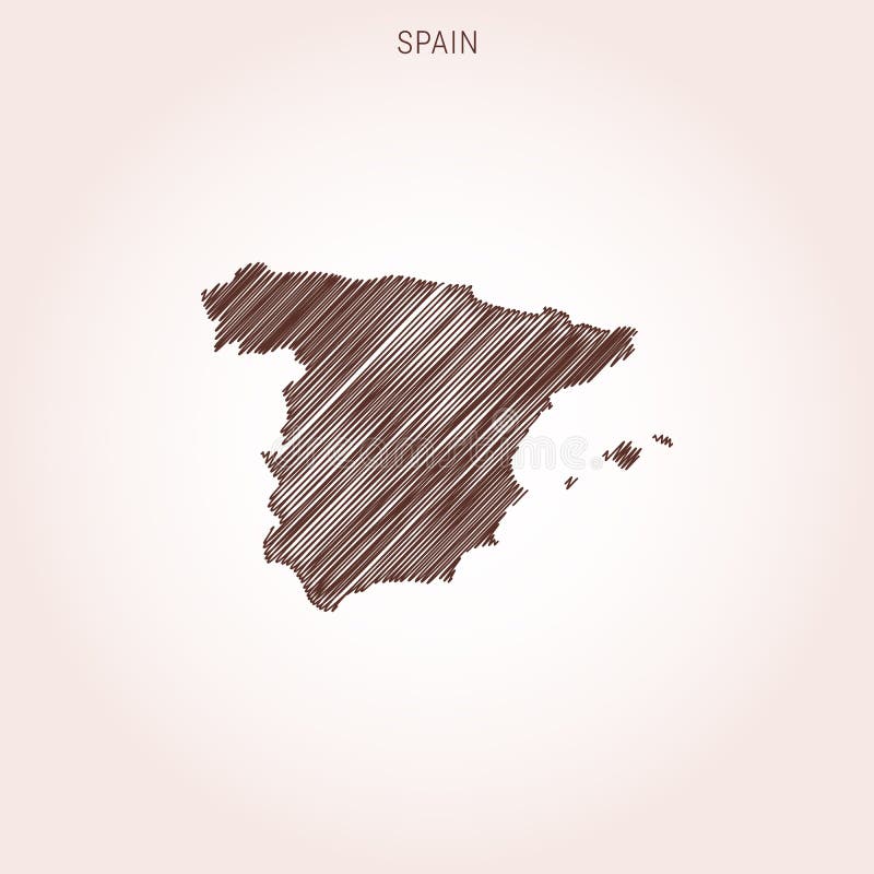 Scribble Map of Spain Vector Design Template. Stock Vector - Illustration of professional ...