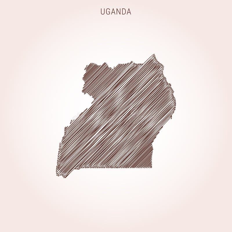Scribble Map of Uganda Vector Design Template. Stock Vector - Illustration of geography, icon ...