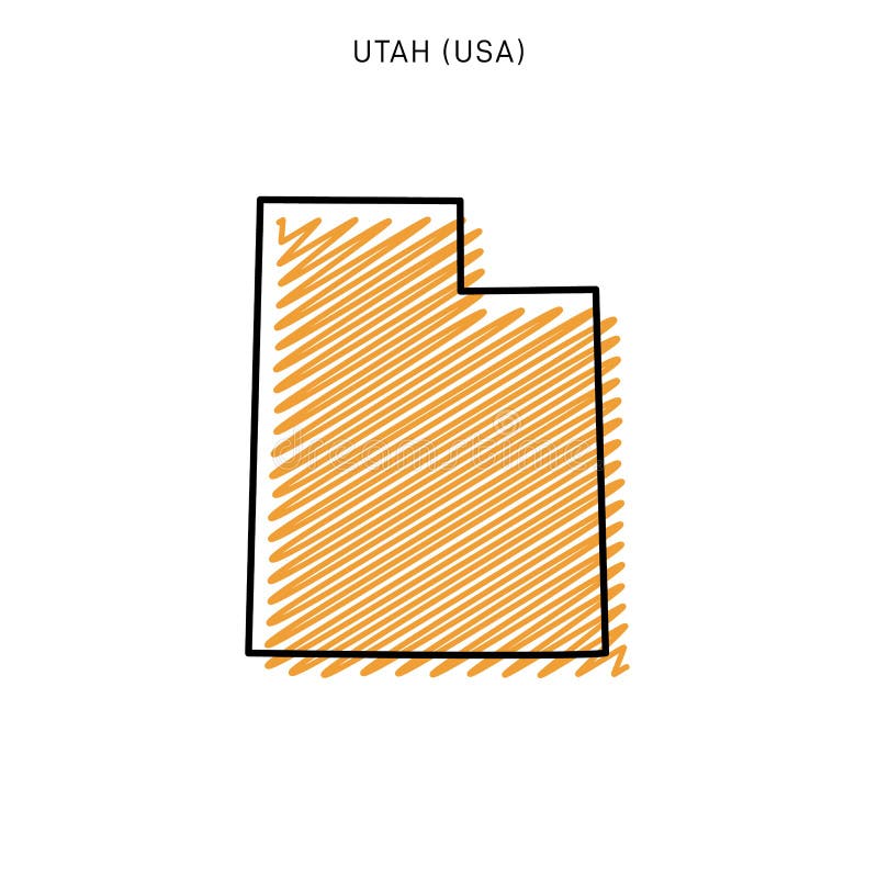Scribble Map of Utah Vector Design Template. Stock Vector ...