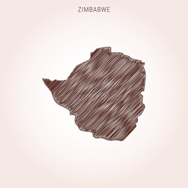 Scribble Map of Zimbabwe Vector Design Template. Stock Vector ...