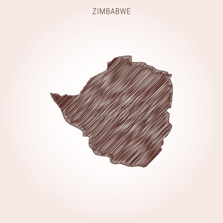 Scribble Map of Zimbabwe Vector Design Template. Stock Vector ...