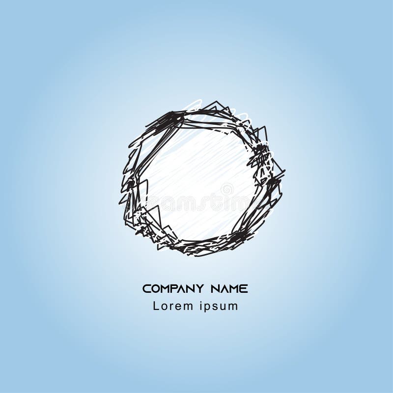 Scribble Minimalist Logo stock illustration. Illustration of abstract ...