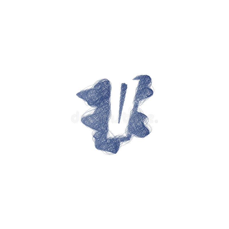 Scribble Negative Space Letter V Logo. Alphabet Logotype Vector Design ...