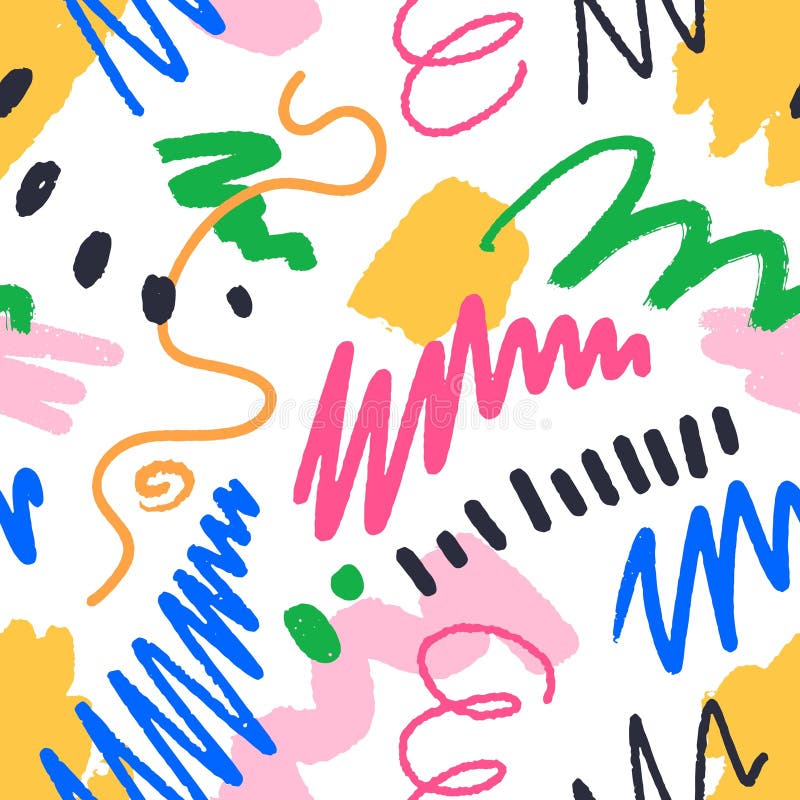 Seamless Doodle Floral Pattern on Pink Stock Vector - Illustration of ...