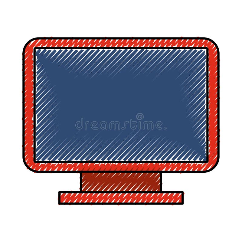Scribble screen cartoon stock vector. Illustration of equipment - 93411739