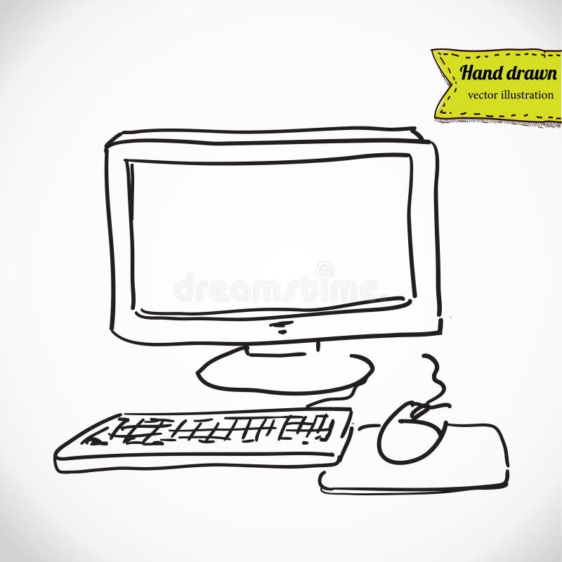 Scribble Series - Computers.-- Stock Vector - Illustration of internet ...