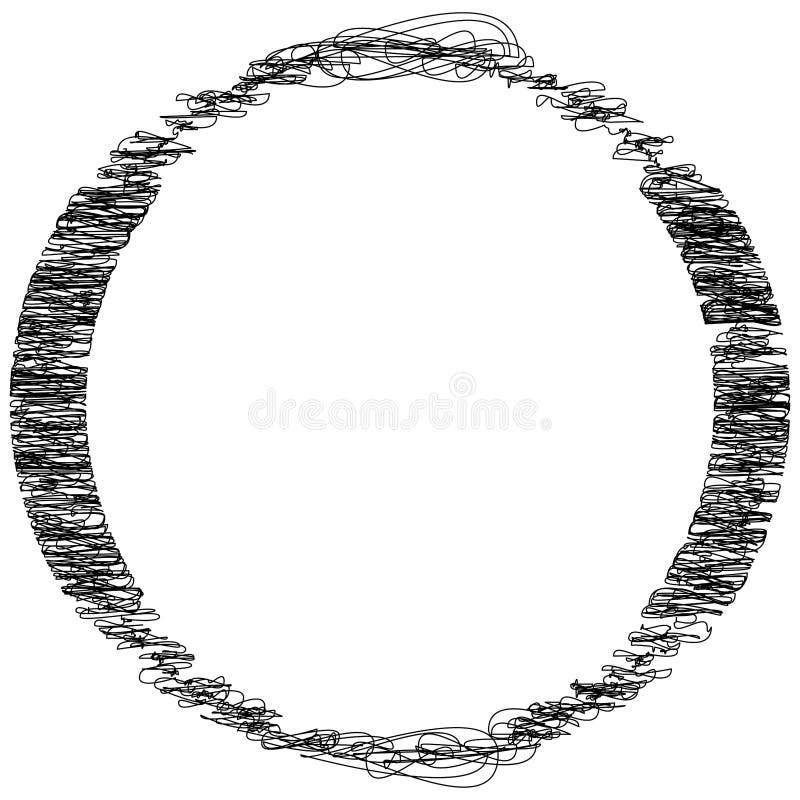 Scribble, Sketchy Doodle Circles with Hand Drawn, Drawing Effect Stock ...