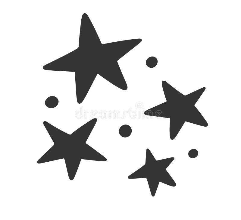 Scribble Stars Hand Drawn Doodle Shape Element Stock Vector ...