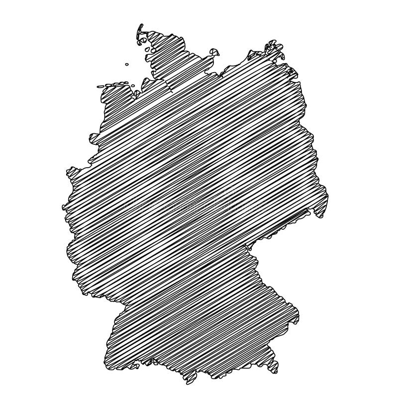 Scribble Style Germany Map Design Stock Vector - Illustration of contour, abstract: 231499844