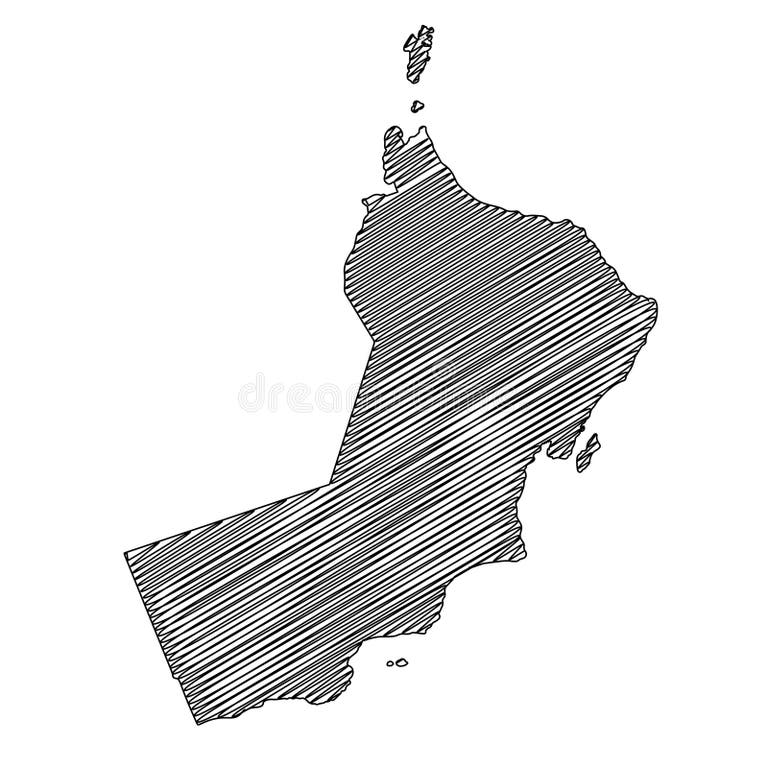 Scribble Style Oman Map Design Stock Vector - Illustration of abstract ...