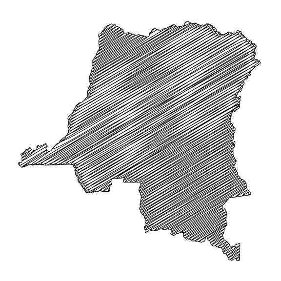 Scribble Style Republic of the Congo Map Design Stock Vector - Illustration of kinshasa, graphic ...