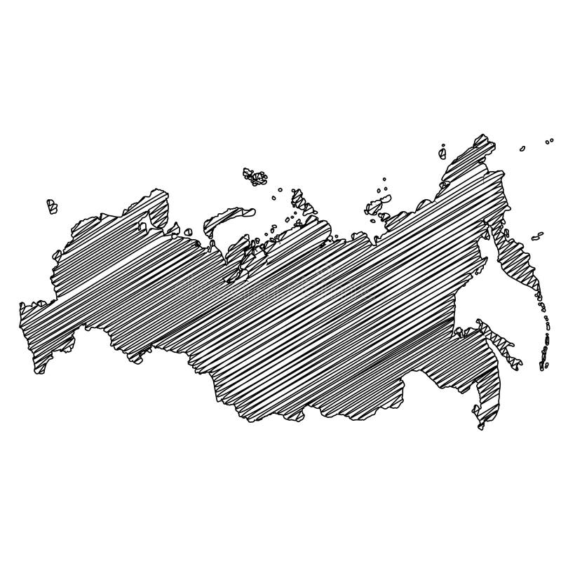 Scribble Style Russia Map Design Stock Vector - Illustration of white, state: 231889367