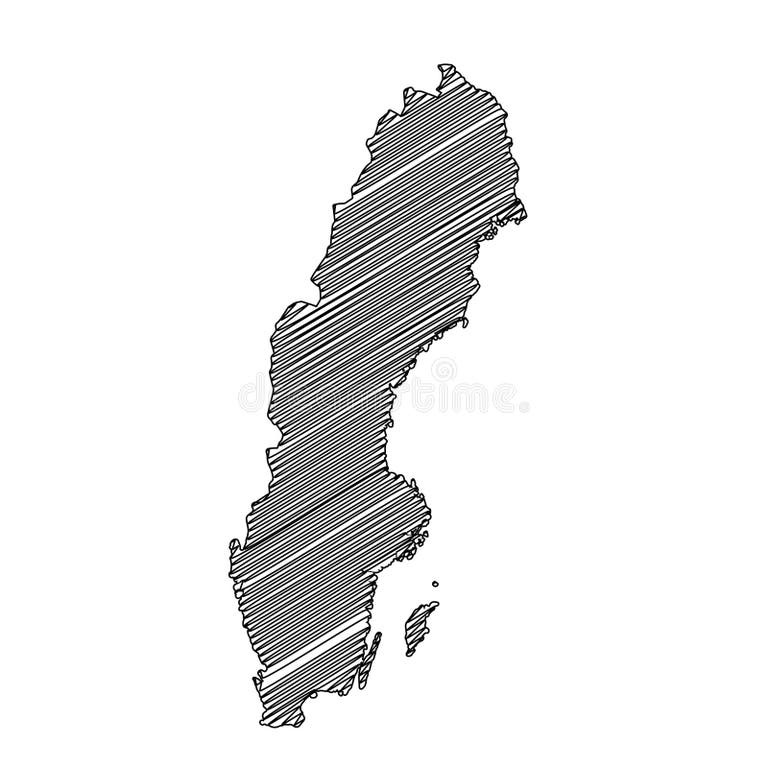 Scribble Style Sweden Map Design Stock Vector - Illustration of icon, cartography: 231796331